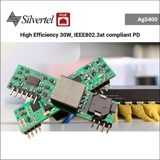 PD Module, High Efficiency, 30W, IEEE802.3at Compliant, 5V, 12V or 24V ...